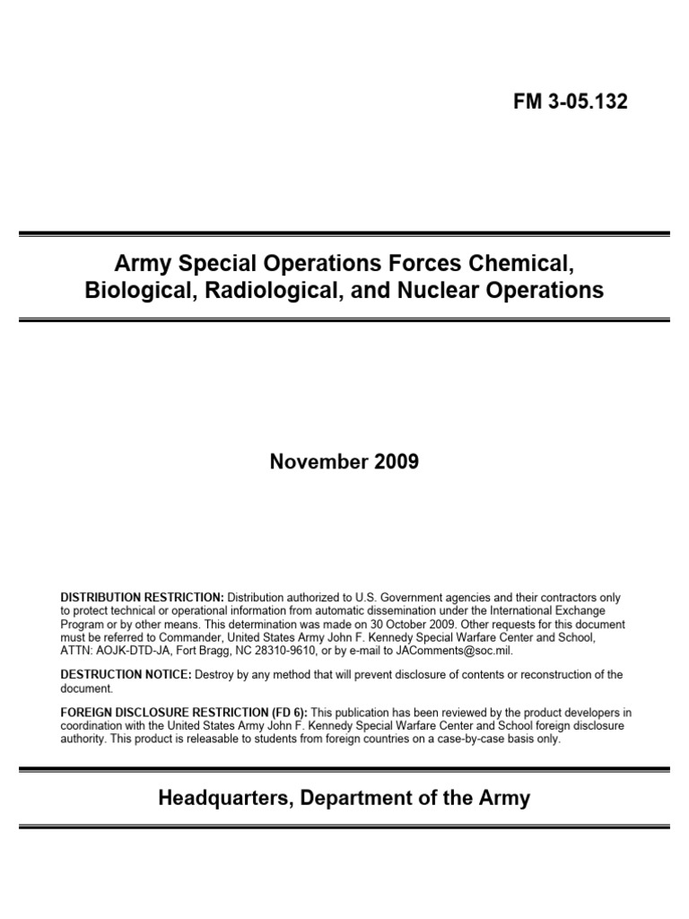 Usarmy SF CBRN | PDF | Weapons Of Mass Destruction | Chemical Warfare