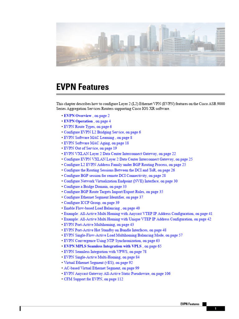 Evpn Features | PDF | Virtual Private Network | Internet