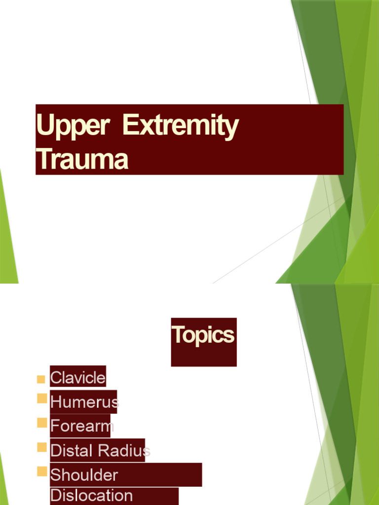 Upper Extremity Trauma | PDF | Elbow | Shoulder
