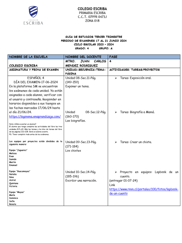 GUIA DE ESTUDIO 3ro TRIMESTRE | PDF
