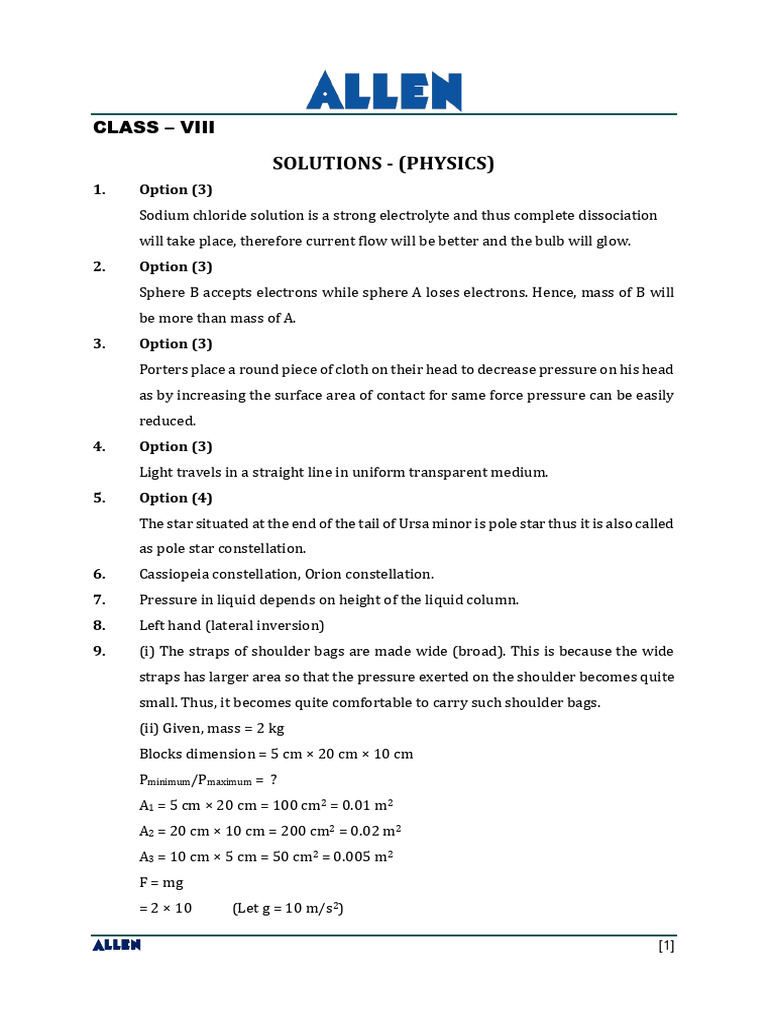 8th Phy Sol Lax3t3 | PDF | Eye | Optics