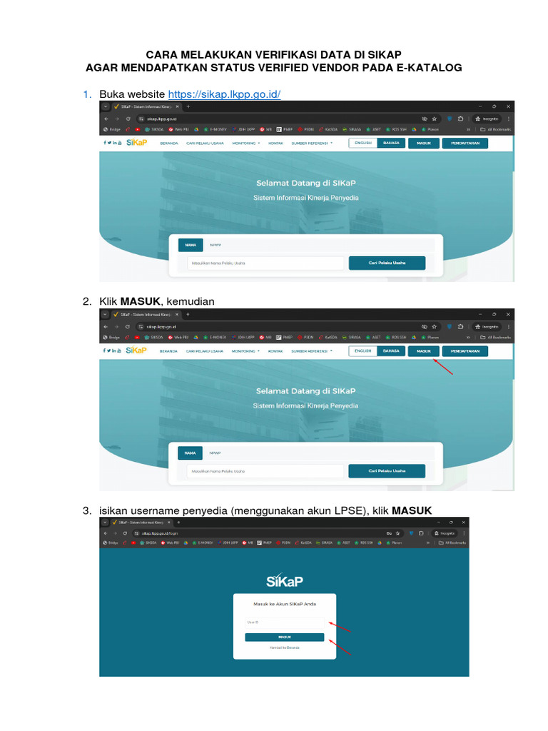 Cara Melakukan Verifikasi Verified Vendor | PDF