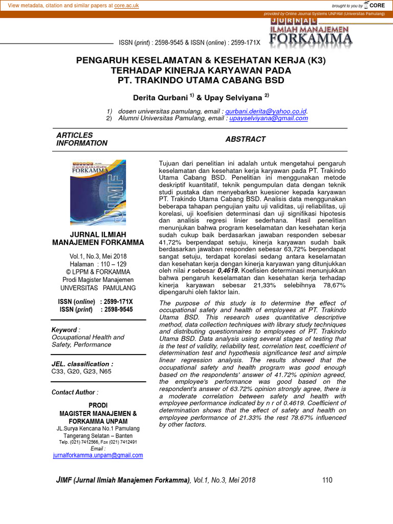 Pengaruh Keselamatan & Kesehatan Kerja (K3) Terhadap Kinerja Karyawan ...