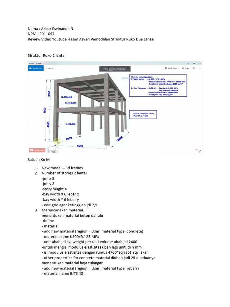 Review Vid Penggunaan Program Struktur - Akbar | PDF