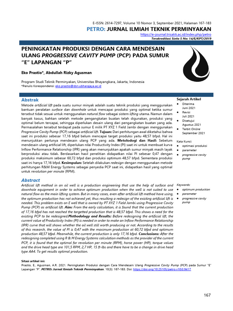 Jurnal Ilmiah Teknik Perminyakan Peningkatan Produksi Dengan Cara ...
