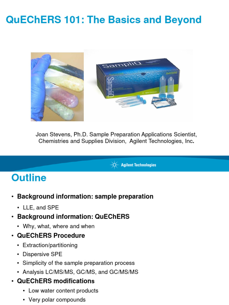 QuEChERS Method: Overview and Applications | PDF | Analytical Chemistry ...