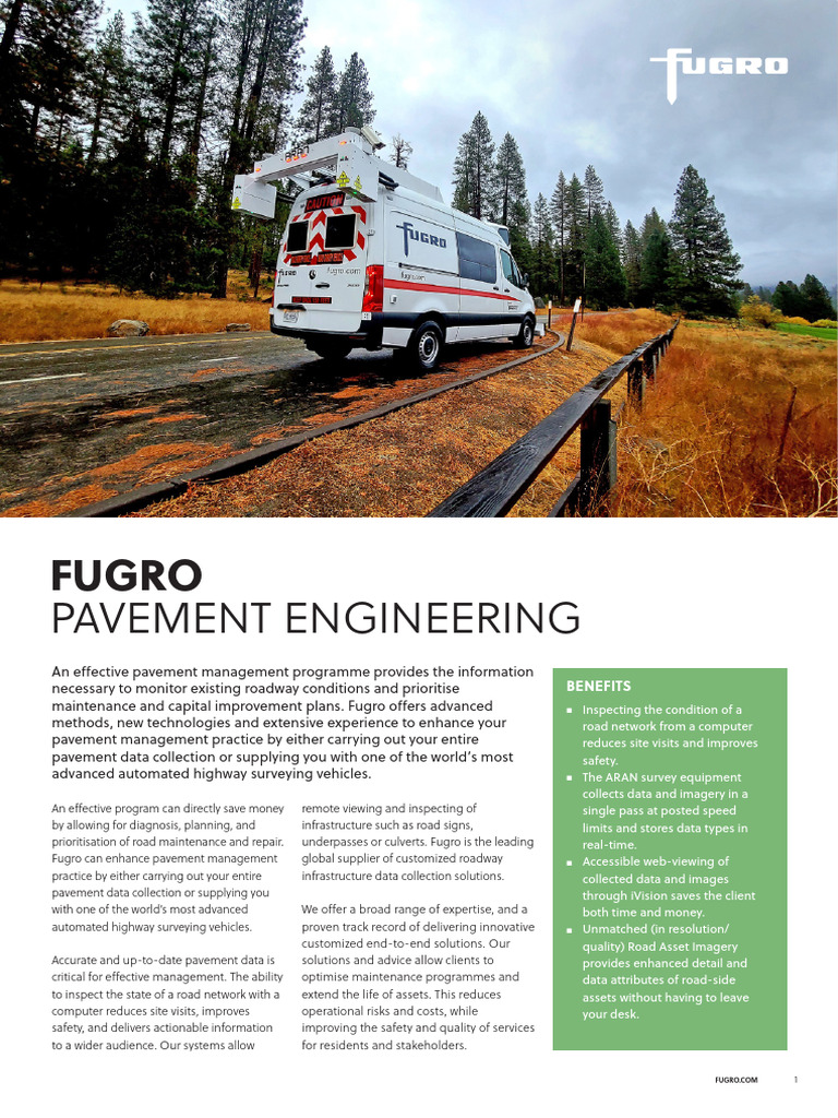 Flyer ARAN - Fugro Equipamientos | PDF | Road | Automation