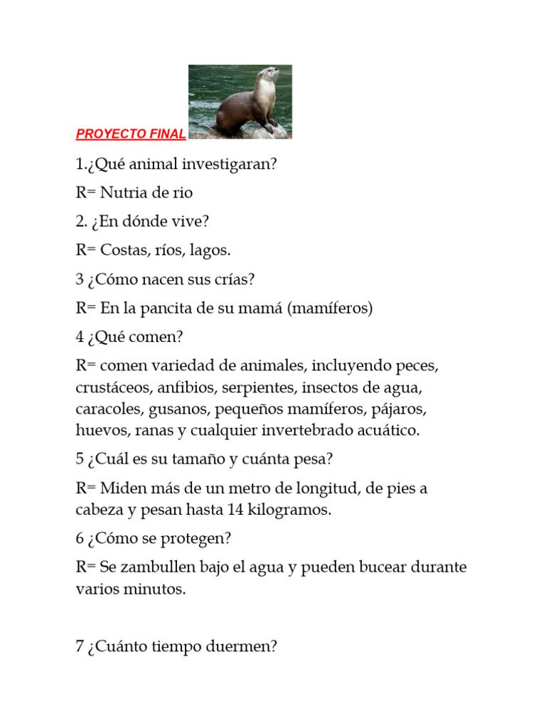 Nutria | PDF | Hogar, jardinería y bricolaje | Ciencia y matemáticas