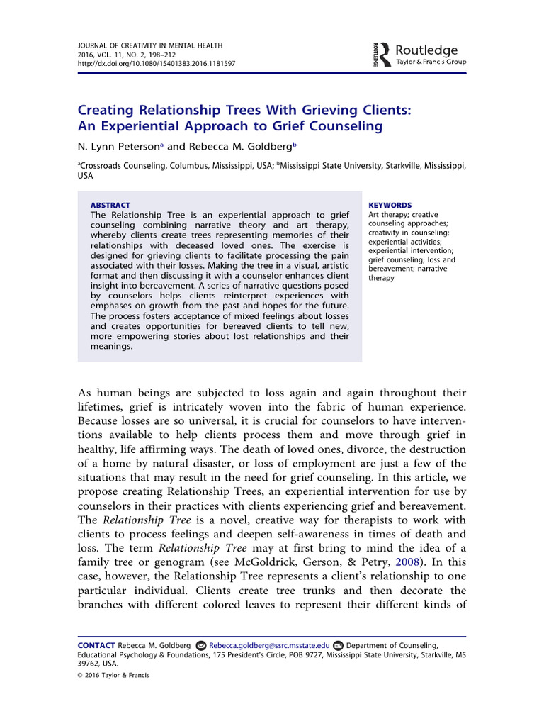 Creating Relationship Trees with Greiving Clients | PDF | Grief | Psychotherapy