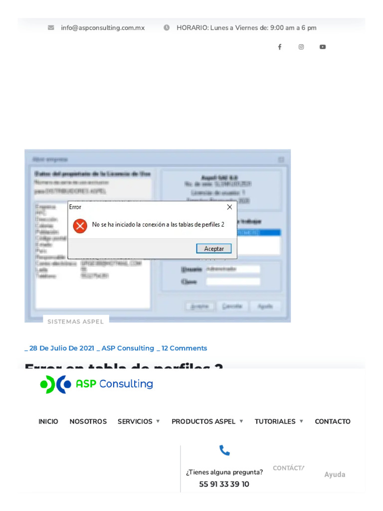Error en Tabla de Perfiles 2 - Distribuidor Aspel | PDF | Archivo de ...