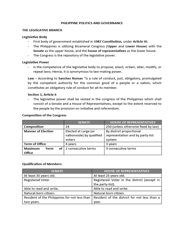 The Legislative Branch | PDF | American Government | Presidents Of The ...