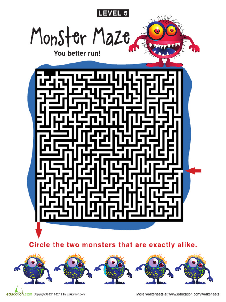 Monster Maze Level 5 | PDF