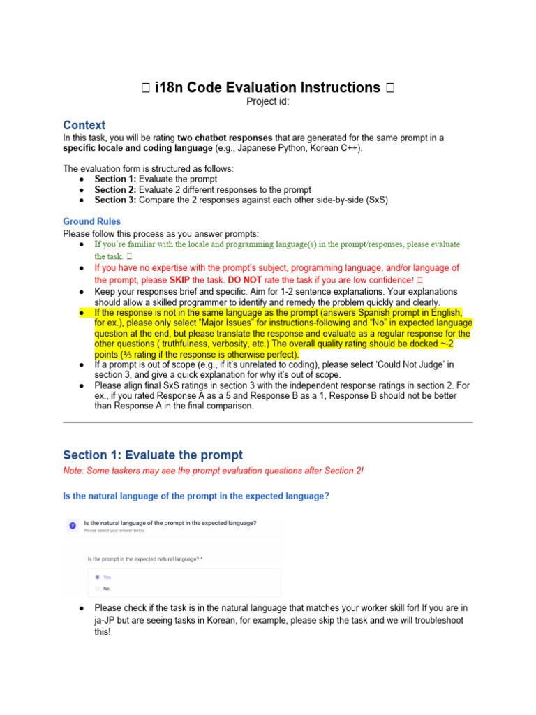 (Internal) I18n Code Evals Instructions | PDF | Rubric (Academic) | Computer Programming