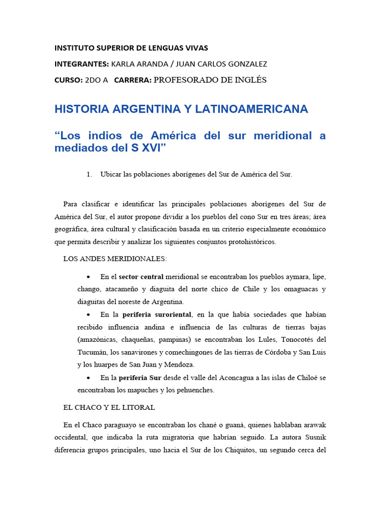 Hist Arg y Lat LOS INDIOS DE SUDAMERICA | Descargar gratis PDF ...