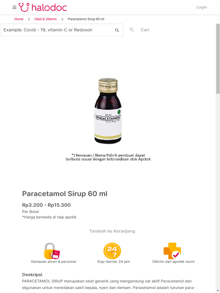 PARACETAMOL SIRUP 60 ML - Kegunaan, Efek Samping, Dosis dan Aturan ... PARACETAMOL SIRUP 60 ML - Kegunaan, Efek Samping, Dosis dan Aturan ...