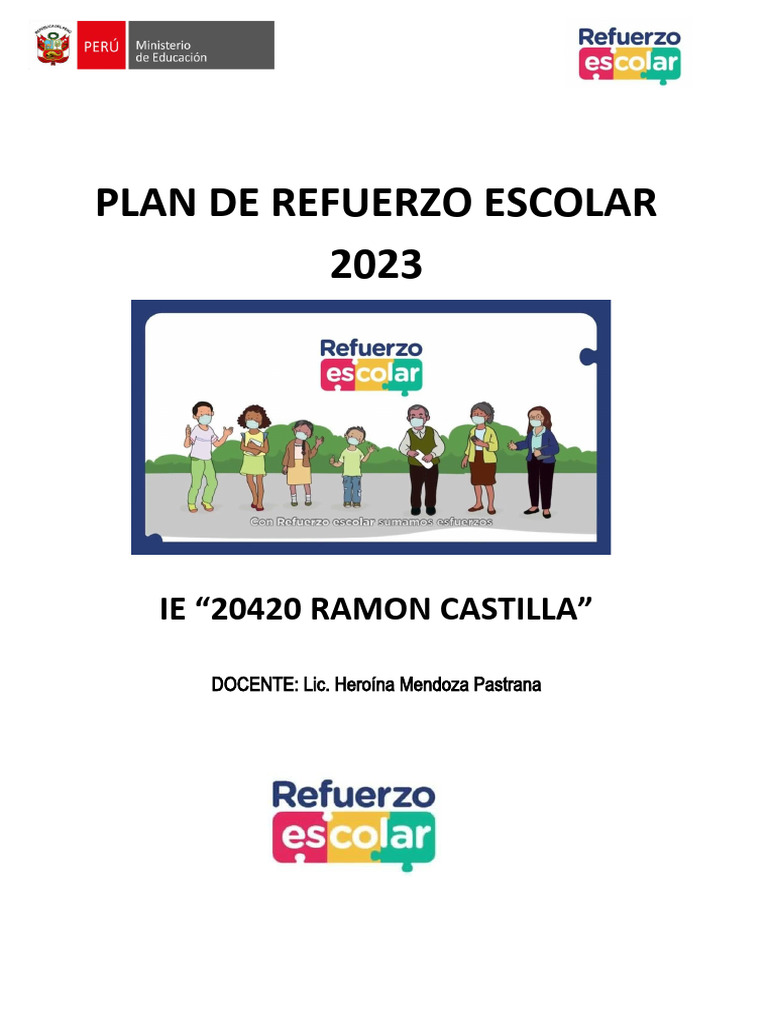 Plan_de_refuerzo_1° Y 2°_ prim_2023 | PDF | Evaluación | Educación de la primera infancia
