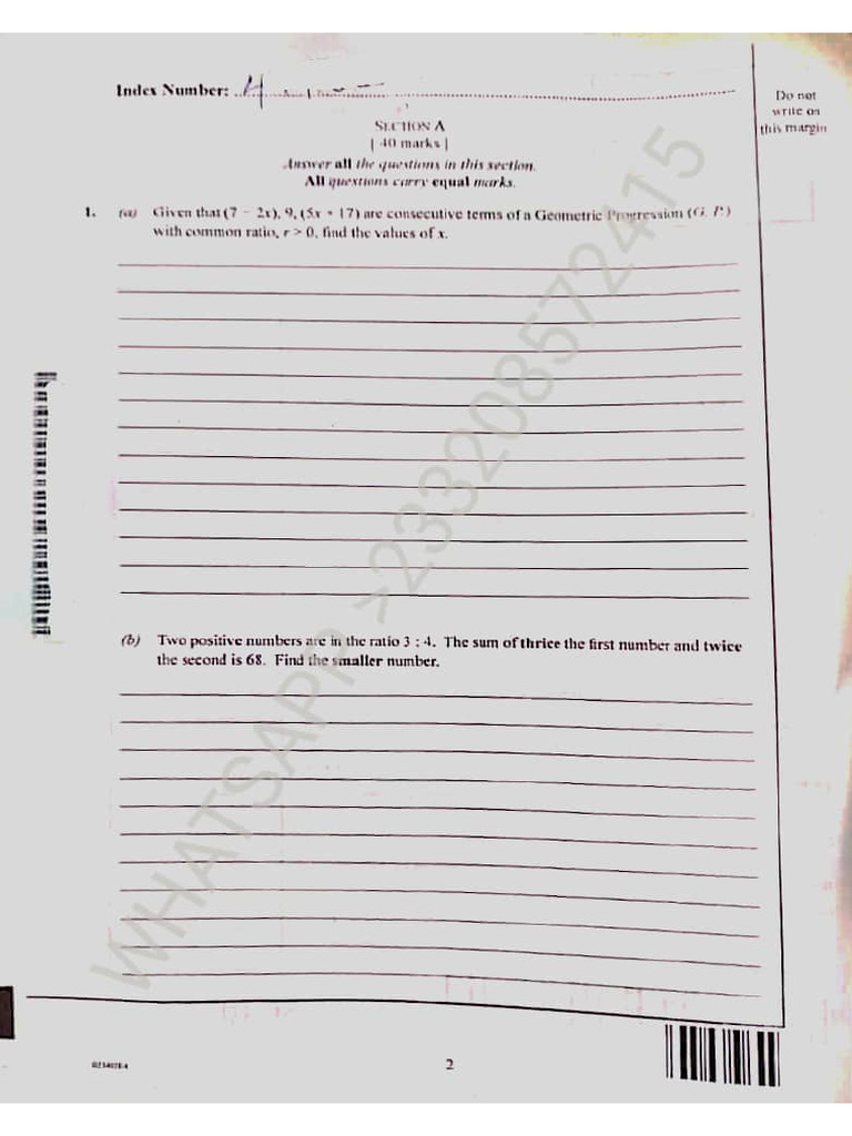 22 Wassce Core Mathematics With Solutions | PDF