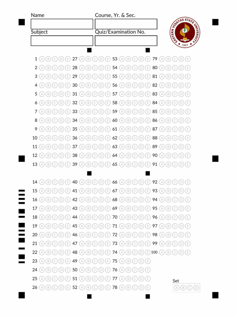 100 Items Quiz - Template | PDF