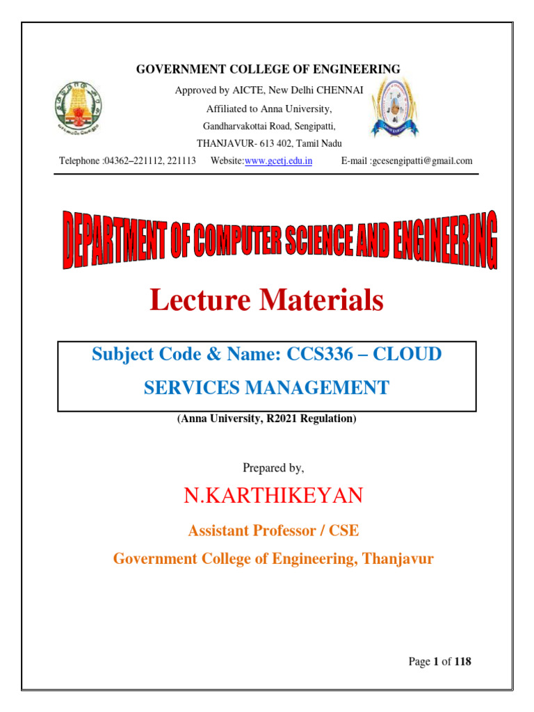 CCS - 336 - Cloud Services Management | PDF | Cloud Computing | Software As A Service