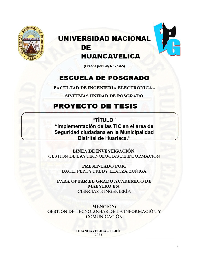 Proyecto de Tesis - Percy Fredy Llacza Zuñiga | PDF | Software de la ...