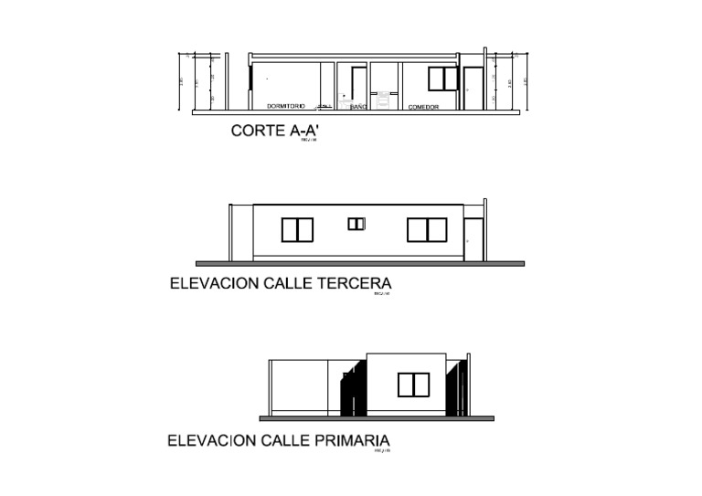 Corte y Elevaciones | PDF