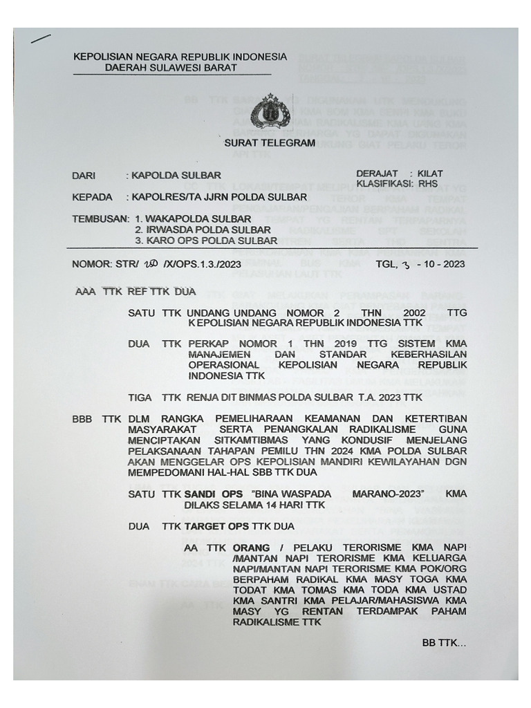 Surat Telegram | PDF