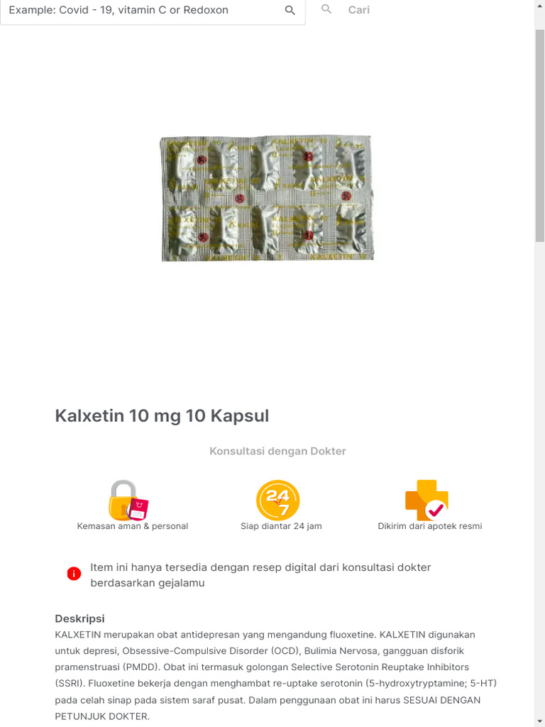 Kalxetin 10 MG 10 Kapsul | PDF