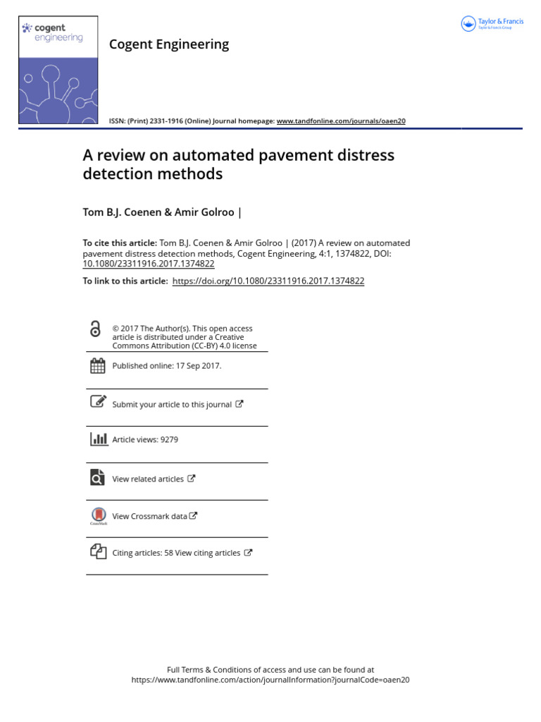 A Review On Automated Pavement Distress Detection Methods | PDF | Road