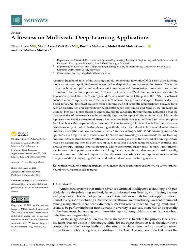 A Review On Multiscale-Deep-Learning Applications | PDF | Image Segmentation | Deep Learning