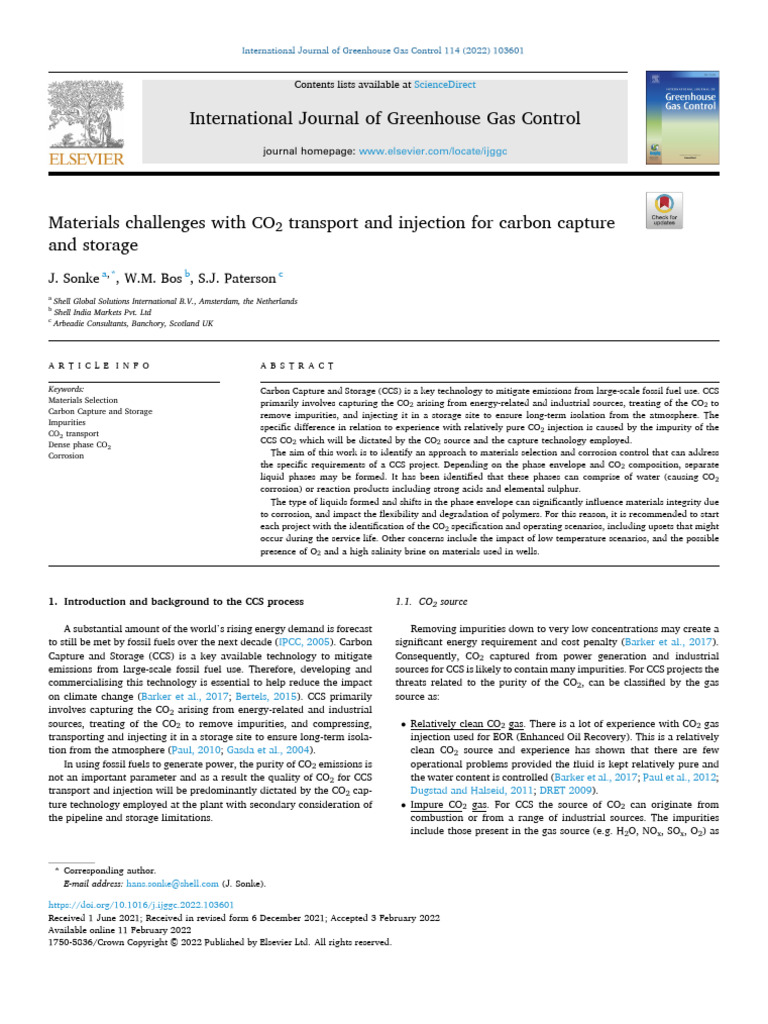 Material Challenges With CCS | PDF | Carbon Capture And Storage ...