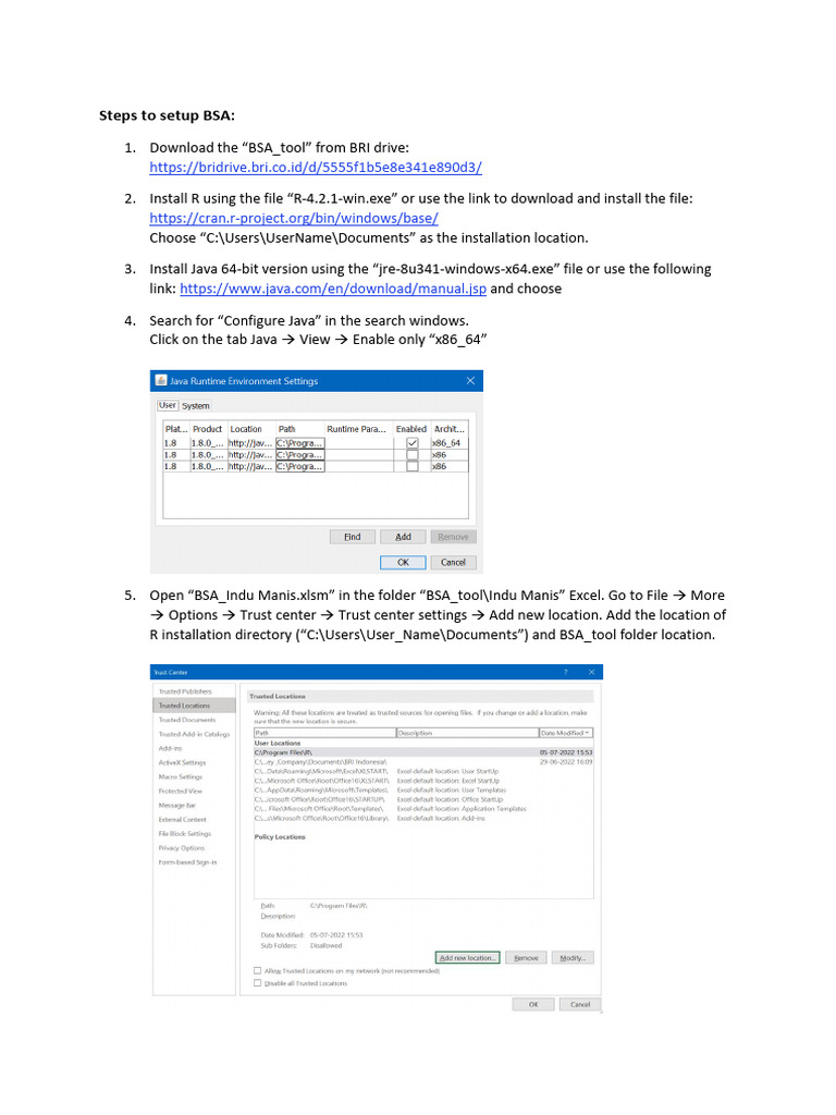 Steps To Setup BSA | PDF