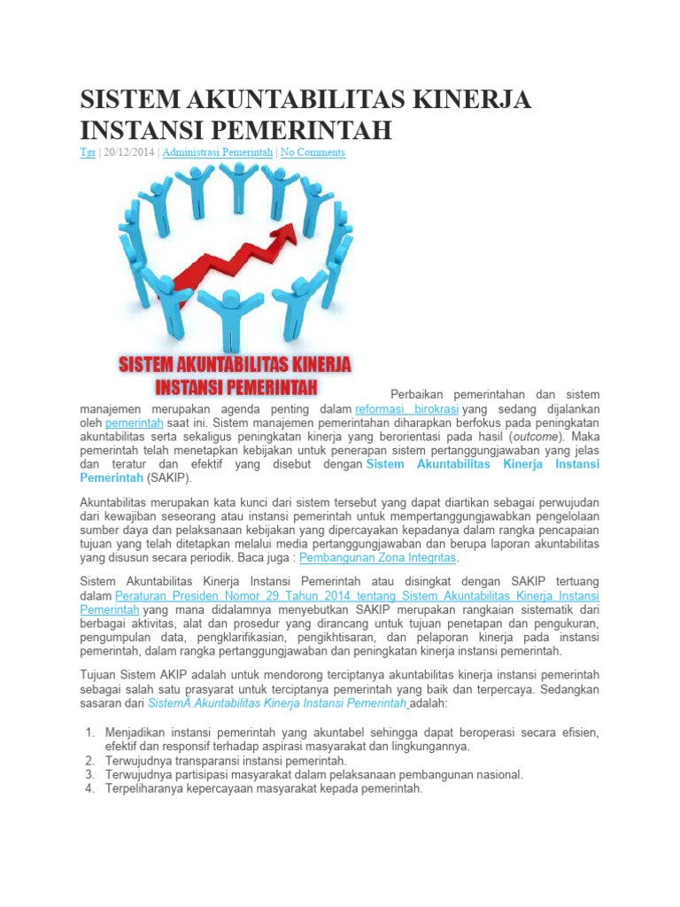 Sistem Akuntabilitas Kinerja Instansi Pemerintah | PDF