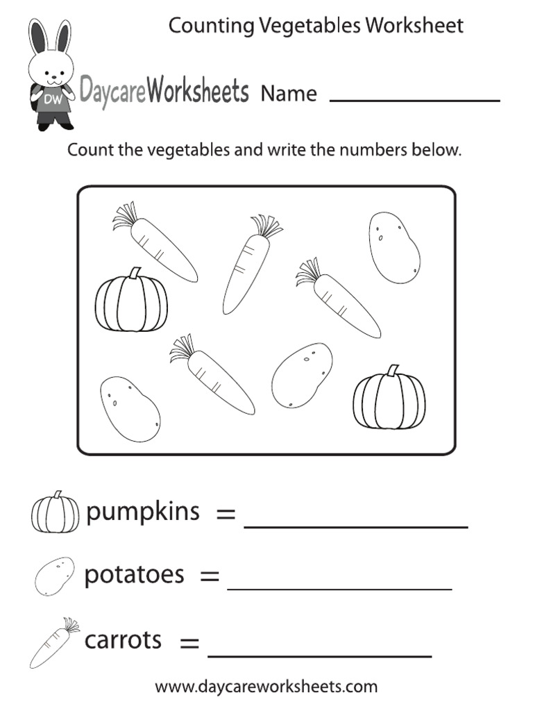 Counting Vegetables Worksheet | PDF