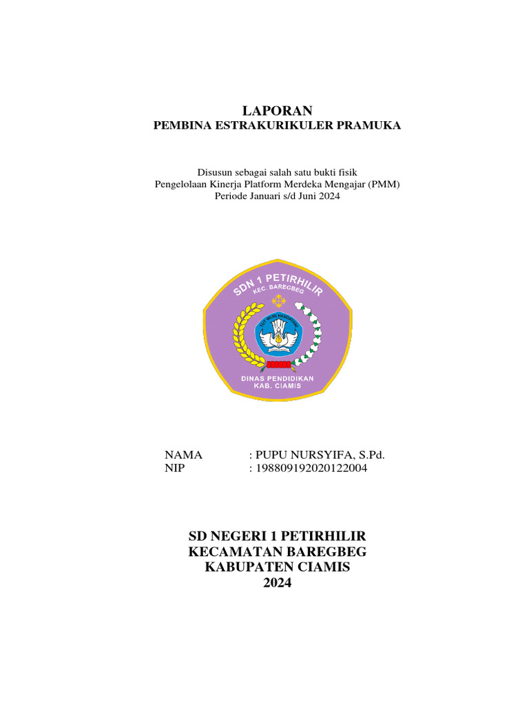 Laporan Pembina Ekstra Pramuka Pupu Nursyifa | PDF