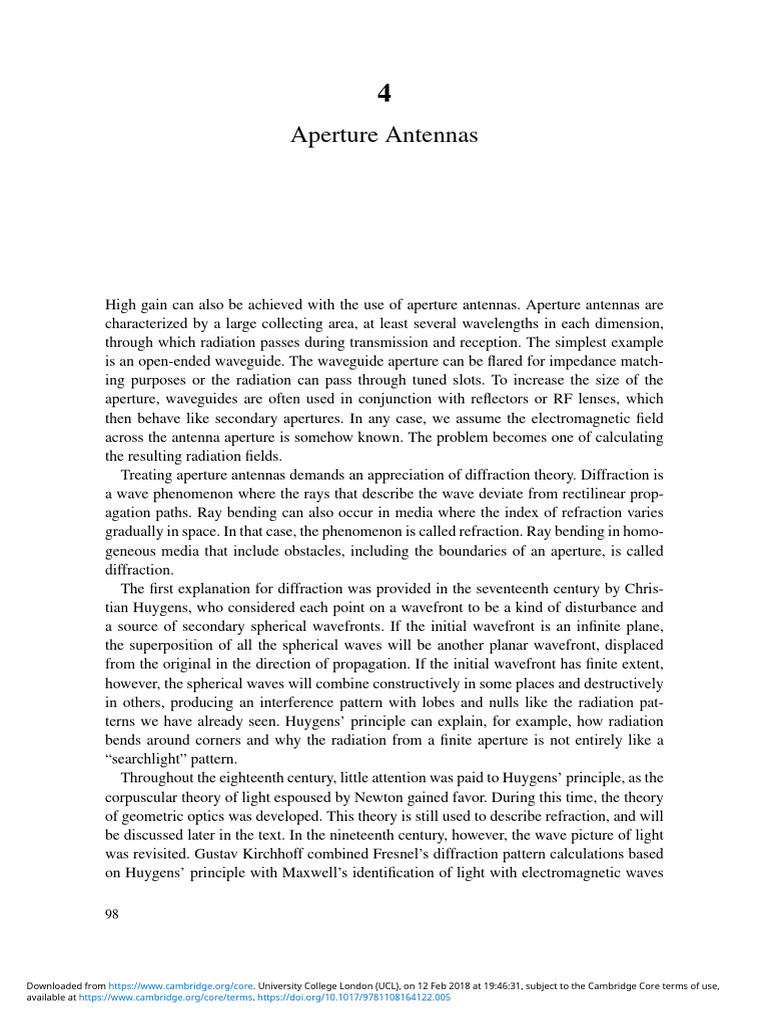 Aperture Antennas | Download Free PDF | Diffraction | Waves