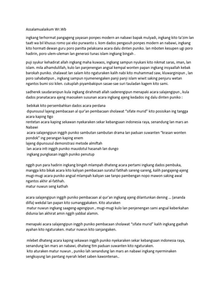 Teks MC Bhs Jawa | PDF