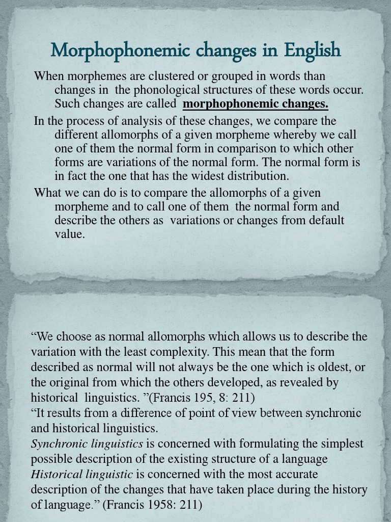 Morphophonemic Changes in English | PDF | Stress (Linguistics) | Phoneme