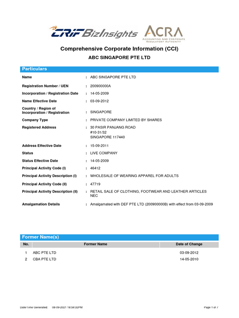 CCI Sample Report | PDF | Equity (Finance) | Revenue
