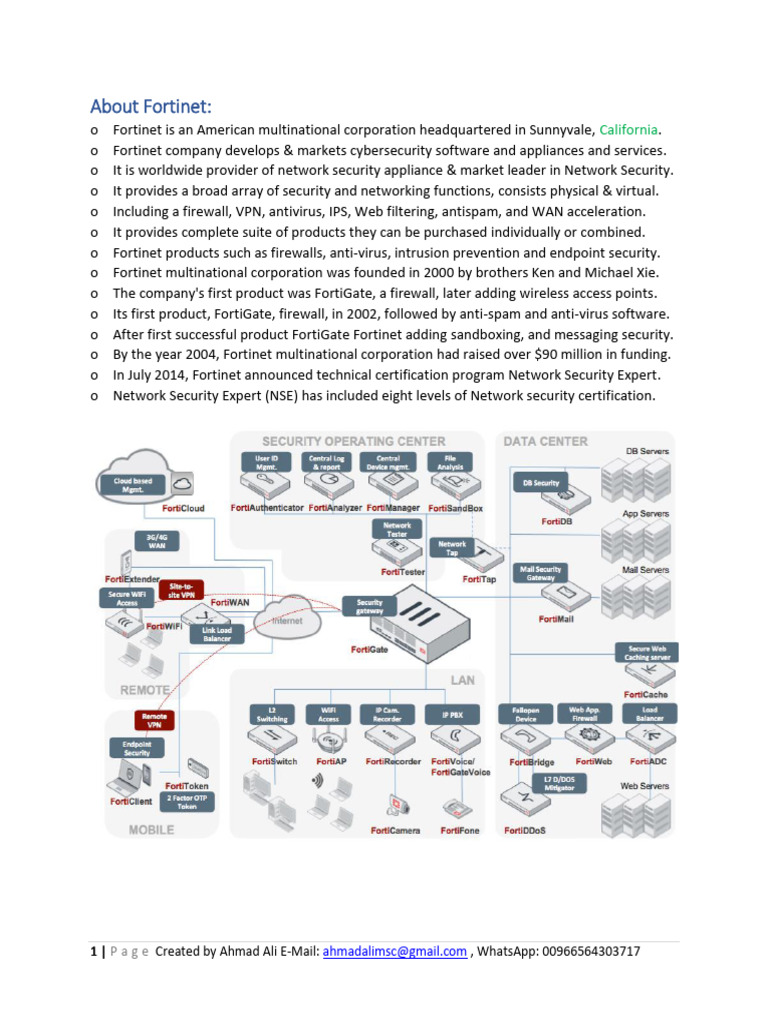 07-About Fortinet | PDF | Firewall (Computing) | Computer Network