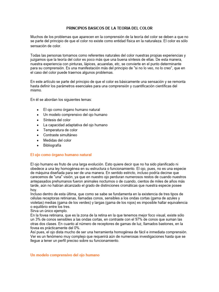 Principios Basicos de La Teoria Del Color | PDF | Color | Amarillo