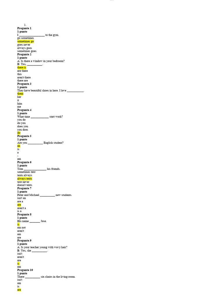 Examen de Ingles Final Senati | PDF