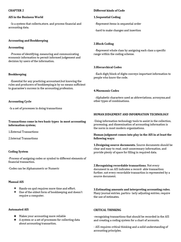 CHAPTER 2 Transaction Processing in The AIS Summary WPS Office | PDF | Accounting | Bookkeeping