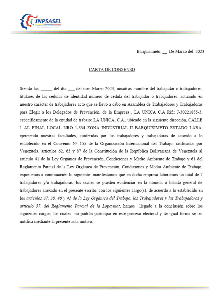 Carta de Consenso | PDF | Gobierno