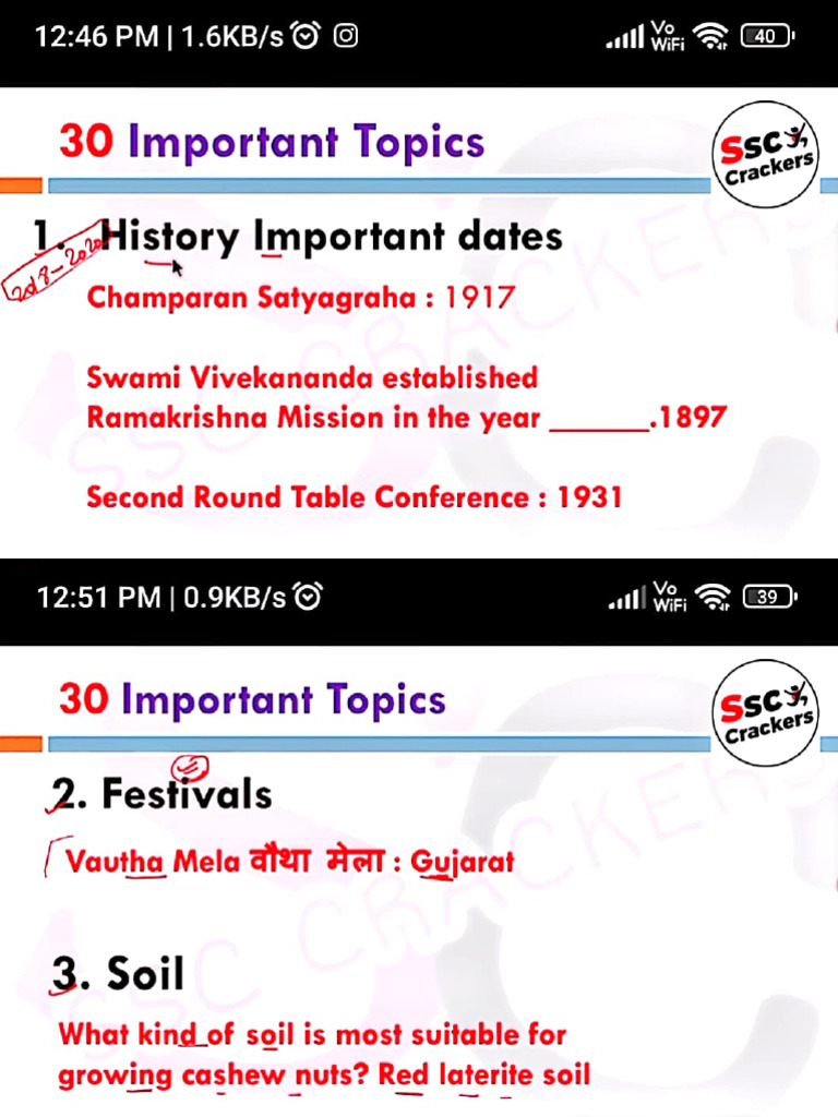 SSC Static GK Topic CHSL CGL 90 | PDF