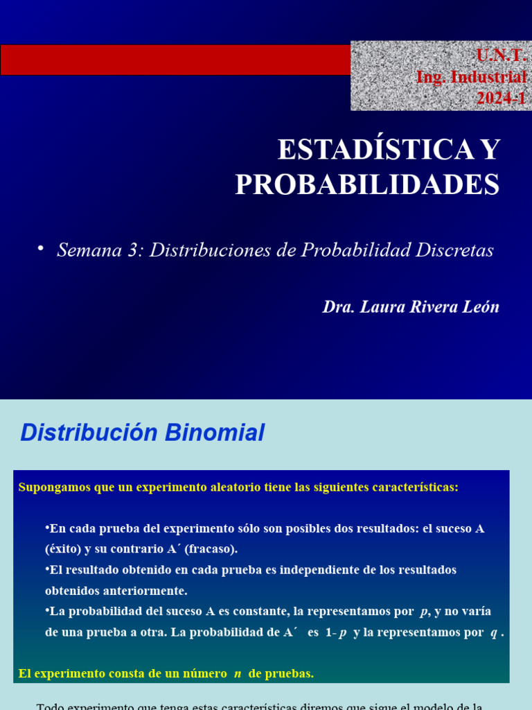 s03 - Ova-Distribución Binomial y de Poisson | PDF | Distribución de probabilidad | Probabilidad