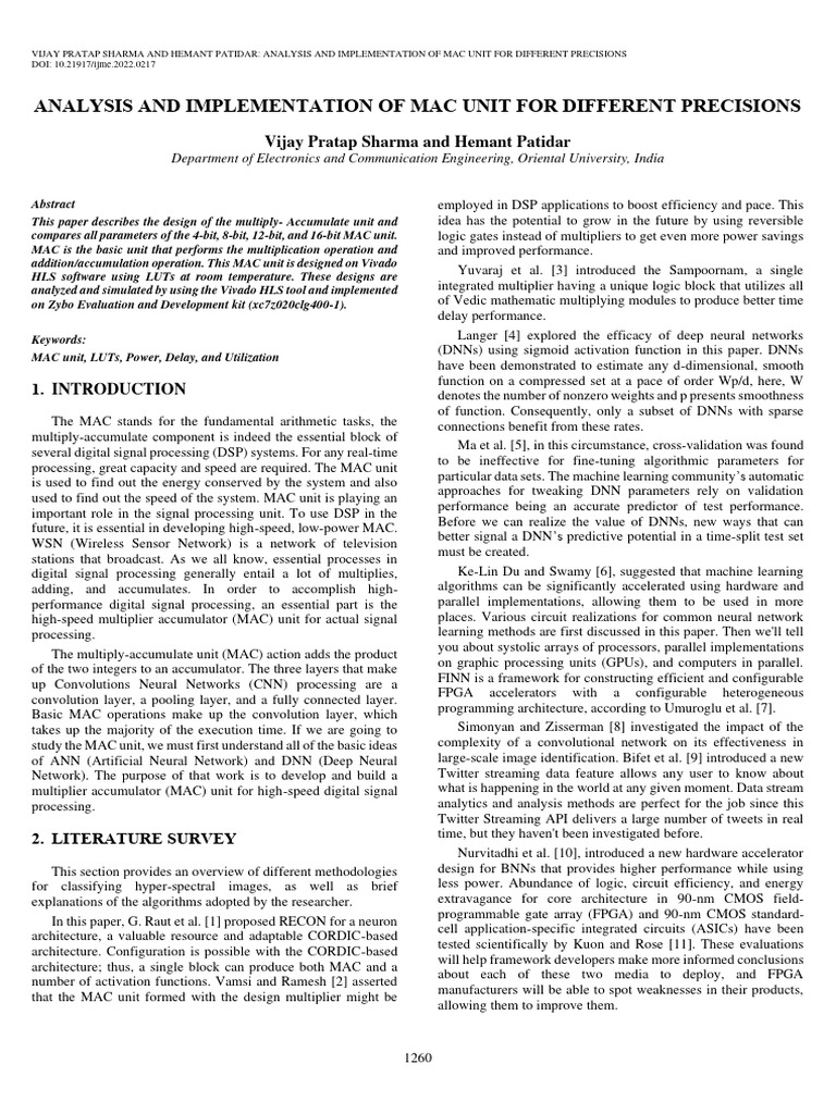 IJME Vol 7 Iss 4 Paper 9 1260 1264 | PDF | Deep Learning | Field Programmable Gate Array