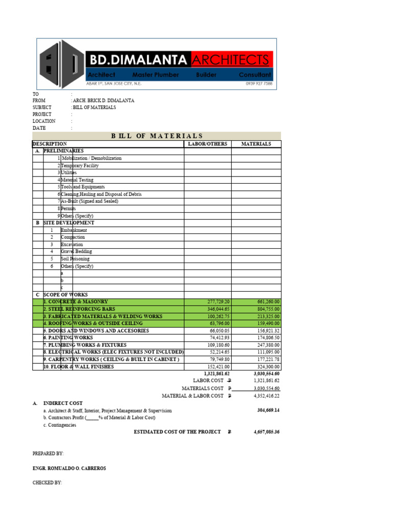 Pulido Estimate | PDF | Tile | Wall