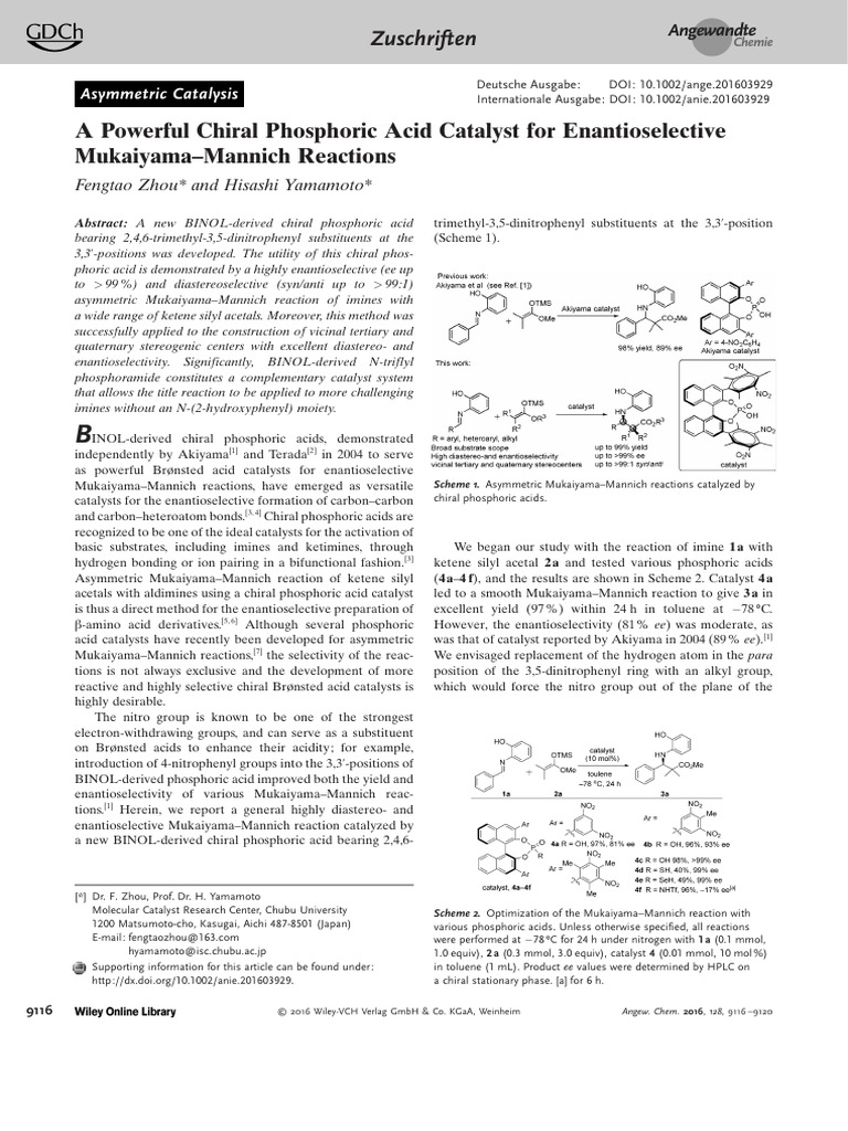 Angewandte Chemie - 2016 - Zhou - A Powerful Chiral Phosphoric Acid ...