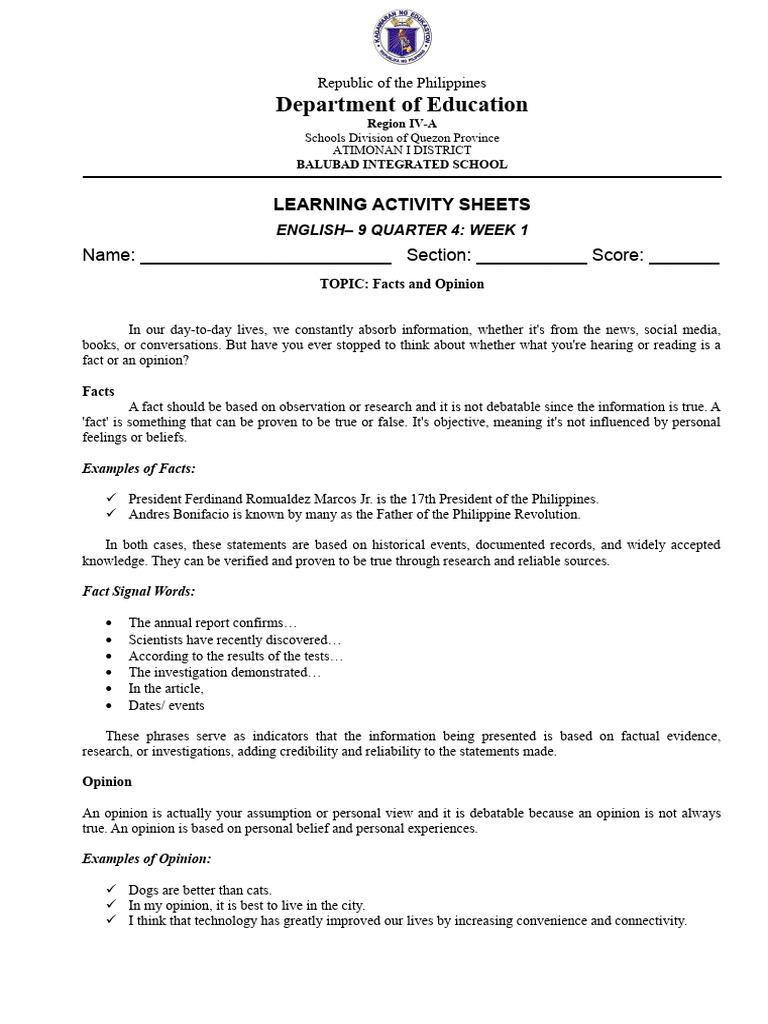 English 9-Modular | PDF | Policy | Evidence
