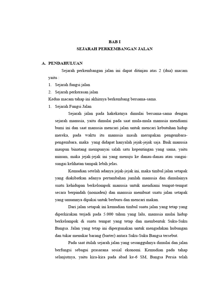 Sejarah Perkembangan Jalan | PDF
